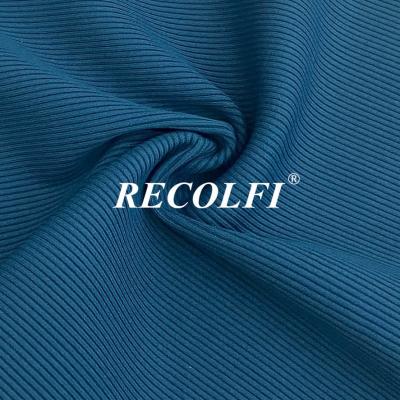 中国 EcoはActivewearのニットの生地のDyeableのヨガの摩耗の伸張のレギングを肋骨で補強した 販売のため