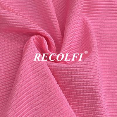 中国 ピンクのリサイクルされたActivewearのニットの生地Ecoの友好的な肋骨のヨガの摩耗の偶然のレギンス 販売のため