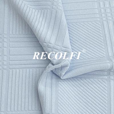 Cina Il Activewear strutturato riciclato tricotta le ghette respirabili del tessuto UPF Wocking in vendita