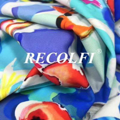 中国 ペットびんのUnifiよい皮の感じのActivewearによってリサイクルされるプラスチック ポリエステル生地 販売のため