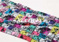 China Comic Printing Activewear Made From Recycled Plastic Polyester Stretch Fabric for sale