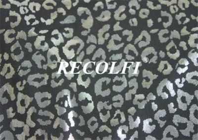 China De luipaard Zilveren Duurzame Foiling breit Activewear-Stof 4 Manierenrek Te koop