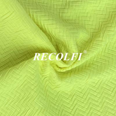 China Scrunchy recicló suavidad elástica del traje del deporte de la tela del punto del Activewear de la fibra en venta