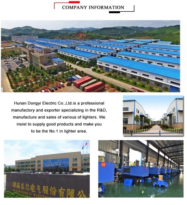 Hunan Dongyi High Quality Custom Logo Cigarette Electric Gas Lighter ISO9994 Dy-007
