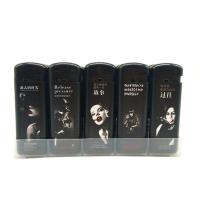 China Custom Windproof Electronic Lighter ABS Material 6.8cm Flip Model OEM Sticker for sale