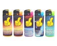China Plastic Disposable Refillable Slim Flint Lighter 82mm Decorative Cigarette Lighter for sale