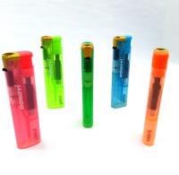 China Custom OEM Windproof Torch Lighter 7.88x2.1x1.1cm Transparent Color for Promotions for sale