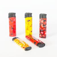 China DY-007 Electronic Refillable Plastic Lighter 82mm Custom Logo OEM for sale