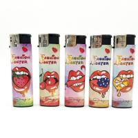 China Electronic Disposable Gas Lighter 78.4mm ABS Refillable Five Colors Custom Logo for sale