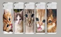 China Plastic Refillable Electronic Lighter 80x24.9x10mm with Custom Logo Wrapper Paper for sale