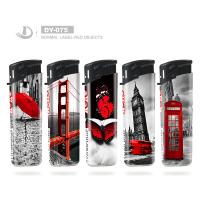 China Red Objects Disposable Cigarette Lighters 81.1x24.5x11.5mm Custom Logo for sale