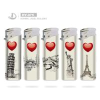 China Red Objects Disposable Cigarette Lighters 81.1x24.5x11.5mm Custom Logo for sale