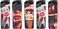 China Disposable Butane Gas Lighter 81.1mm Plastic Cigarette Lighter Customizable for sale