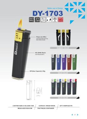 Cina 8.1*2.24*8.1CM Personalizzabile Dy-1703 Cinque colori Unico accenditore di plastica in vendita