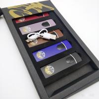 China Refillable USB Charging Windproof Electronic Fingerprint Arc Lighter 8.3cm for sale