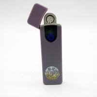 China Refillable USB Charging Windproof Electronic Fingerprint Arc Lighter 8.3cm for sale