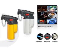 China Adjustable Windproof Butane Gas Micro Jet Torch Cigar Lighter 82mm Safety Flame for sale