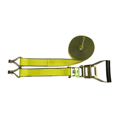 China Oem Custom Printed Polyester Webbing Ratchet Lashing Straps With Coated S Hook for sale
