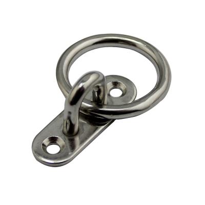 China Heavy Duty Marine Stainless Round Ring Attached Oblong Eye Plate for sale