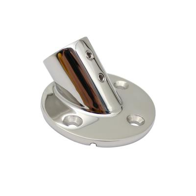 China factory direct supply stainless steel deck hardware 45 degree round flange base for sale