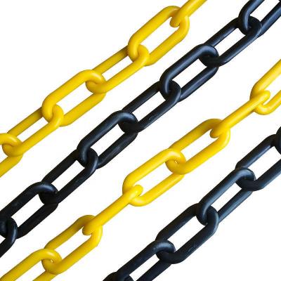 China 6/8mm road safety plastic chains yellow/black red/white 20 meter 50 meter per roll for sale