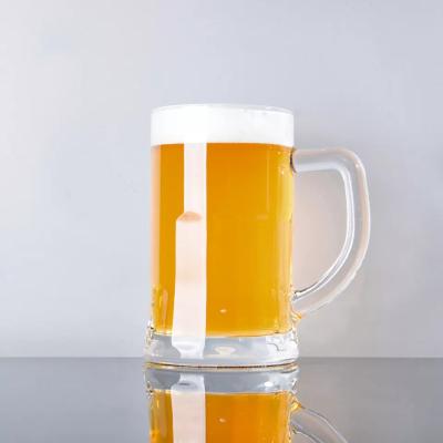 China Handle Sublimation Thick Glass Beer Mug for sale