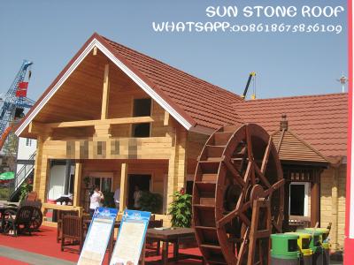 China Cheapest prices stone coated steel roofing tiles / Sunstone roof for sale