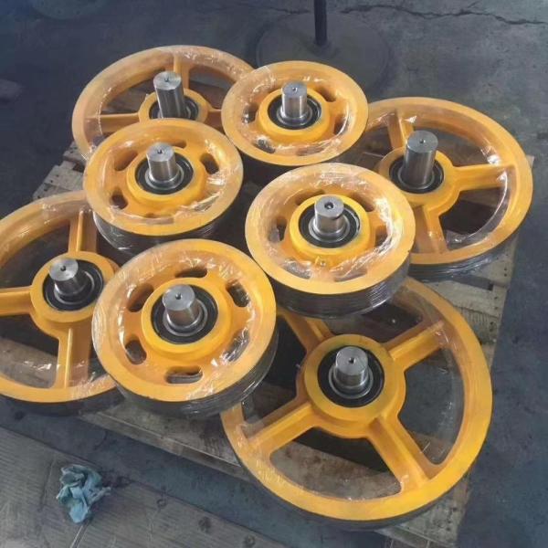 Quality Elevator Traction Wheel Deflector Sheave Customizable Cast Traction Pulley For for sale