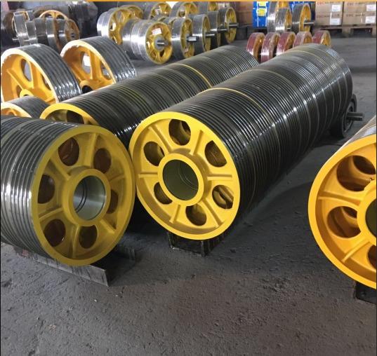 Quality Cast Iron Elevator Guide Wheel Traction Pulley Elevator Factory Manufacturing for sale
