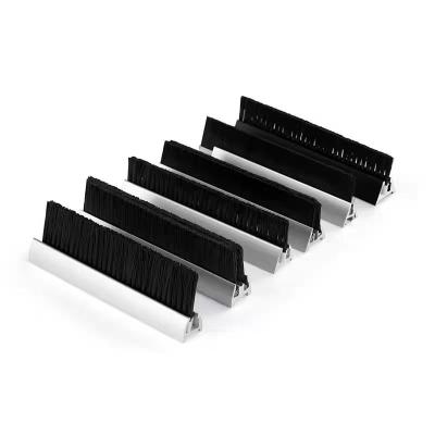 China Escalator Safety Brush Anti Pinch Flame Retardant Nylon Brush Single Row Double Row Base Aluminum Alloy Elevator Safety Brush for sale