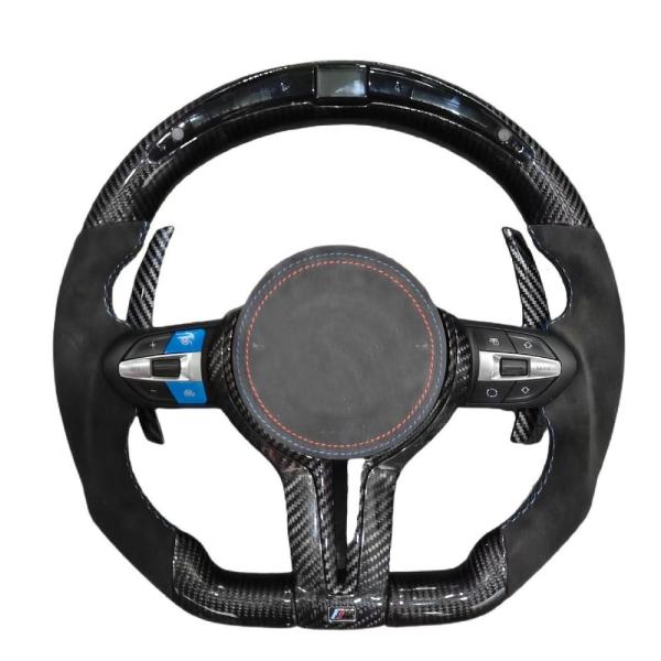 Quality Sports Design Customized Alcantara LED Carbon Fiber Steering Wheel for BMW for sale