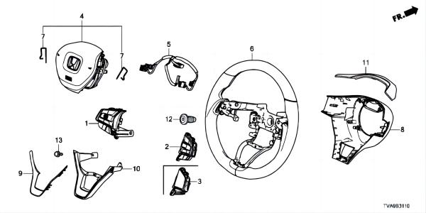 Quality OEM 77801-TVE-H00ZA ABS Full Range Car Accessories for Honda Accord 18-22 100% for sale