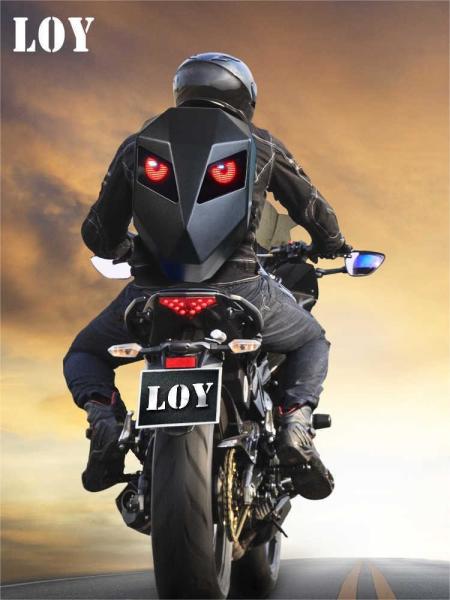 Quality Black LED Knight Backpack for Cool Motorcycle Riders Waterproof Hard Iron Man for sale
