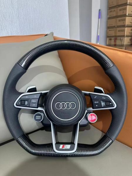 Quality 55cm Diameter True Carbon Fiber and Genuine Leather Steering Wheel for Audi R8 for sale