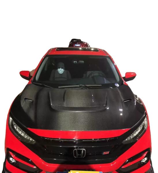 Quality Carbon Fiber Hood for Honda Tenth Generation Civic Modified Open Hole Design for sale