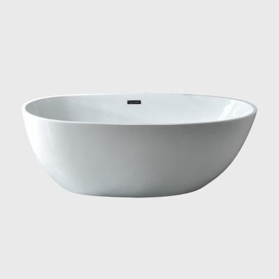 China Free Standing White Acrylic Freestanding Soaking Bathtub ISO Certified Solid Surface Composite Stone Resin Indoor Bathroom Use for sale