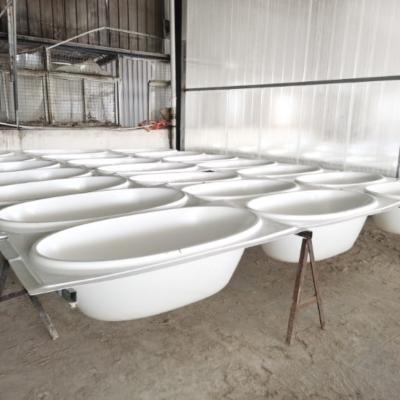 China Bathroom Reinforced Acrylic FRP Custom Freestanding Bathtub Rectangular Seamless Deep Soaking for sale