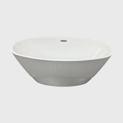China Sustainable White Gloss Oval Stand Alone Bathtub Acrylic Home Hotel for sale