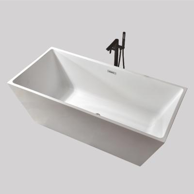 China Luxury Acrylic Rectangular Freestanding Tub Soaking Whirlpool Modern 110 lbs for sale