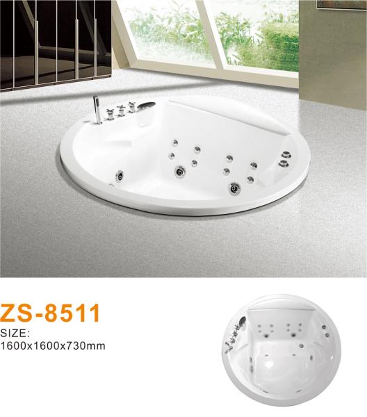 Quality Luxury Boutique Hotel Acrylic Freestanding Whirlpool Bathtub with Integrated Bluetooth Sound System for sale