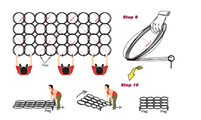 MZP Putanka Wire installation diagram showing deployment method and dimensions
