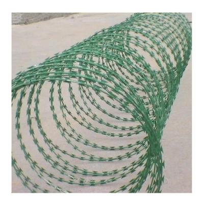 China Stainless Steel Barbed Wire Barbed Dark Green Wire Of Painted Iron for sale