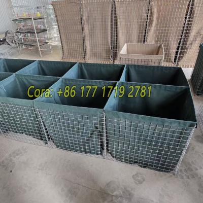 China Militärische Hesco-Tasche 2.74m Hochverzinkte Verteidigungsbarriere Schutzmauer aus geschweißter Gabionbox zu verkaufen