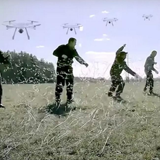 Invisible wire net deployed in field