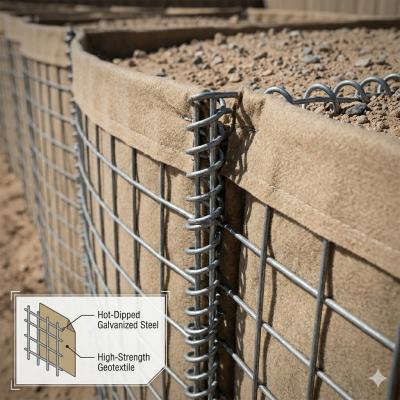 China Hot Dipped MIL-10 Secure Perimeter Sand Filled Barriers Defense Bastion for sale