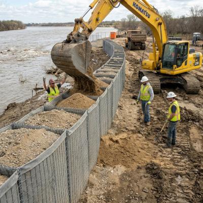 China Heavy-Duty Military Galvanized Sand Filled Barrier Wall for Flood & Security for sale