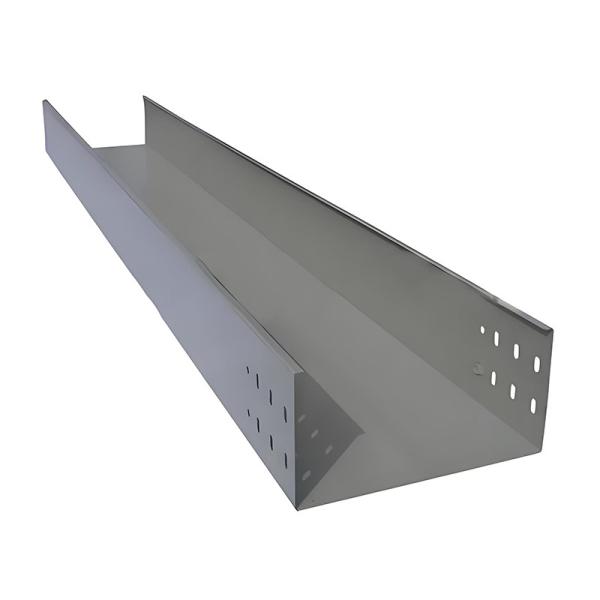Quality Silver Fully Enclosed Cable Tray / Steel Metal Cable Trough Medium Duty for sale