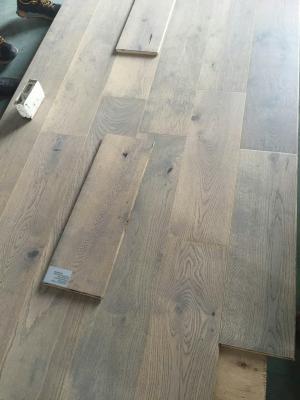 China Gray Oak Engineered Wood Flooring with smoked and brushed finishing for sale