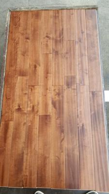 China distressed birch solid hardwood flooring with handscraped & charter Mark texture for sale
