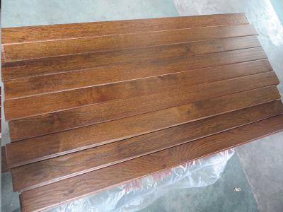 China Hickory Solid Hardwood Flooring,handscraped & distressed surface, character grade, different colors available for sale